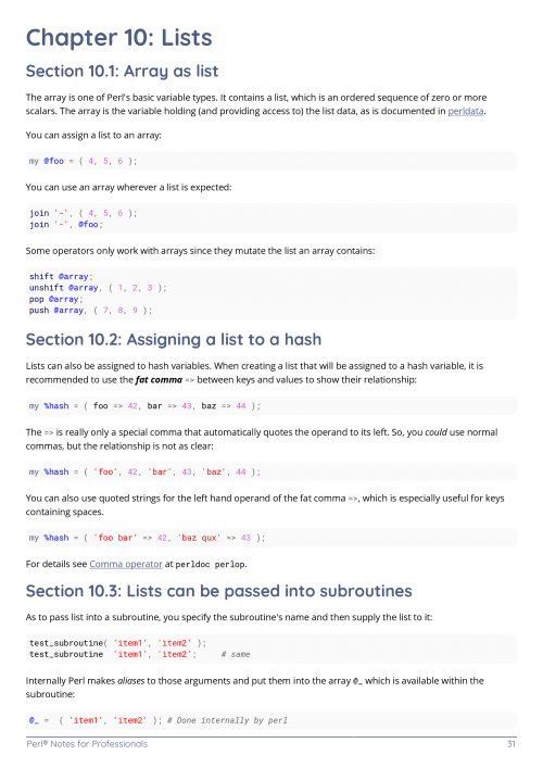 Free Perl Programming Book